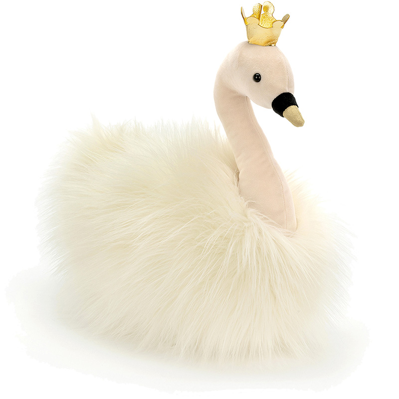 Jellycat Fancy Swan Fluffy Cushion | plushpaws.co.uk