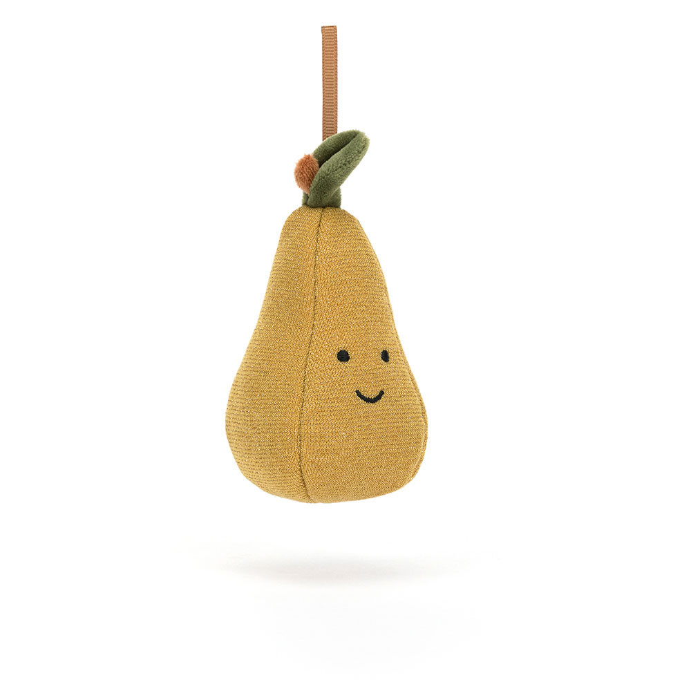 Jellycat Festive Folly Pear Tree Decoration | plushpaws.co.uk