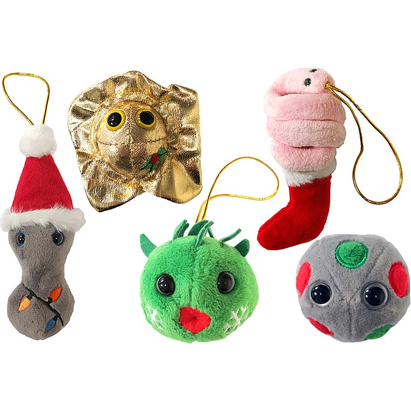 Giant Microbes Naughty Christmas Ornaments Gift Box | plushpaws.co.uk