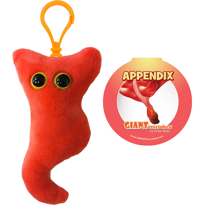 Giant Microbes Appendix Keyring | plushpaws.co.uk