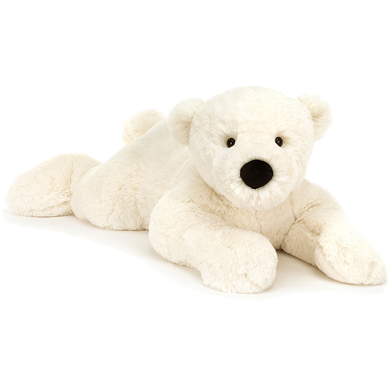 Jellycat Perry Polar Bear Lying | plushpaws.co.uk
