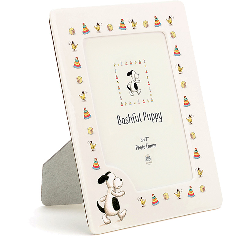 Little Jellycat Bashful Puppy Ceramic Photo Frame | plushpaws.co.uk