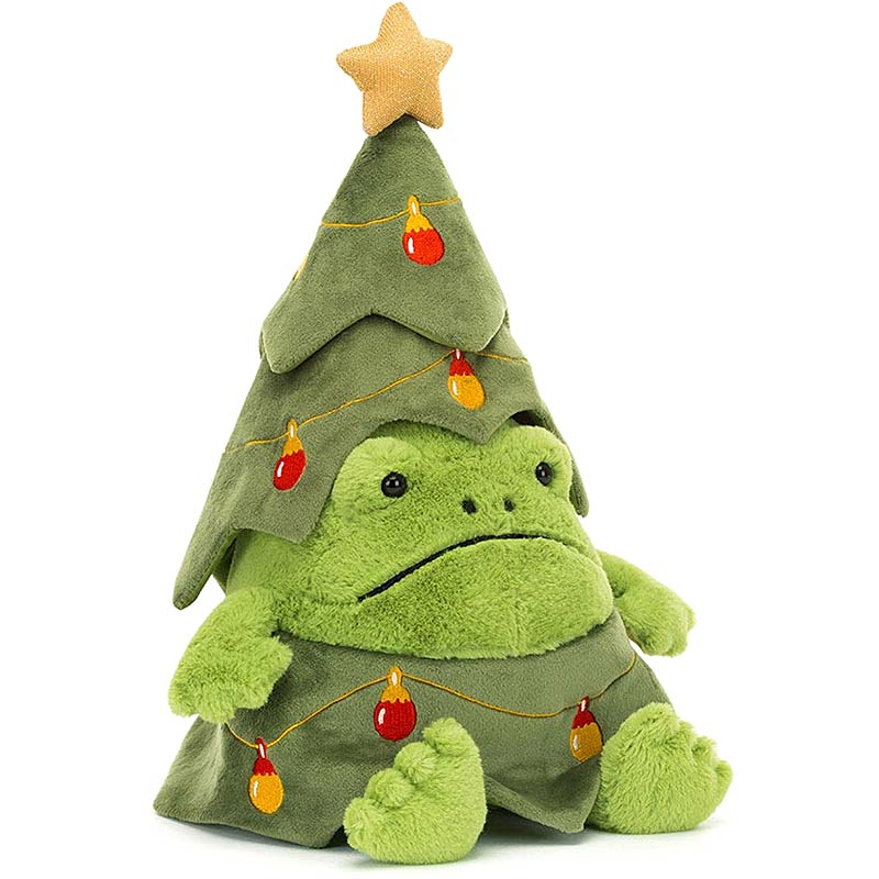 Jellycat Christmas Tree Ricky Rain Frog | plushpaws.co.uk