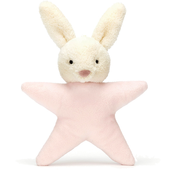 Little Jellycat Star Bunny Pink Rattle | plushpaws.co.uk