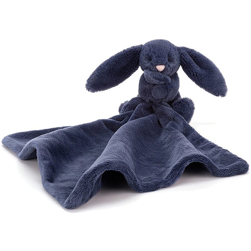 Little Jellycat Bashful Navy Bunny Soother | plushpaws.co.uk