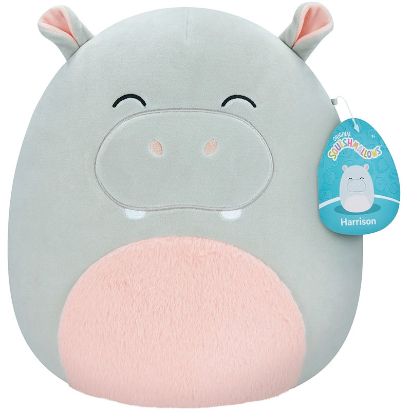 Squishmallows Harrison Grey Hippo | plushpaws.co.uk