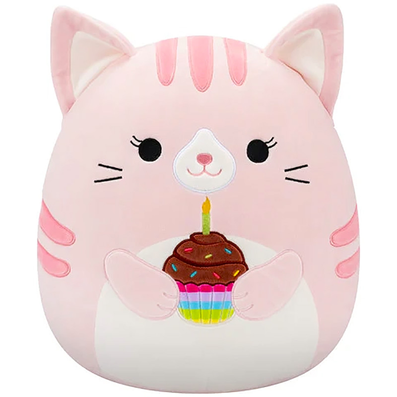 Squishmallows Birthday Laura Pink Cat | plushpaws.co.uk