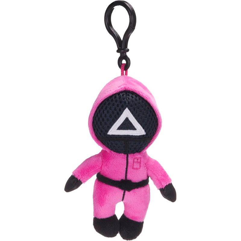Netflix Squid Game Pink Guard Soldier (Triangle) Keyring | plushpaws.co.uk